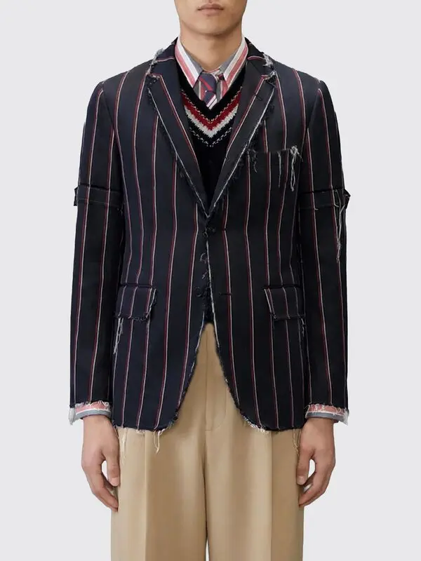 Thom Browne Striped Single Breasted Blazer