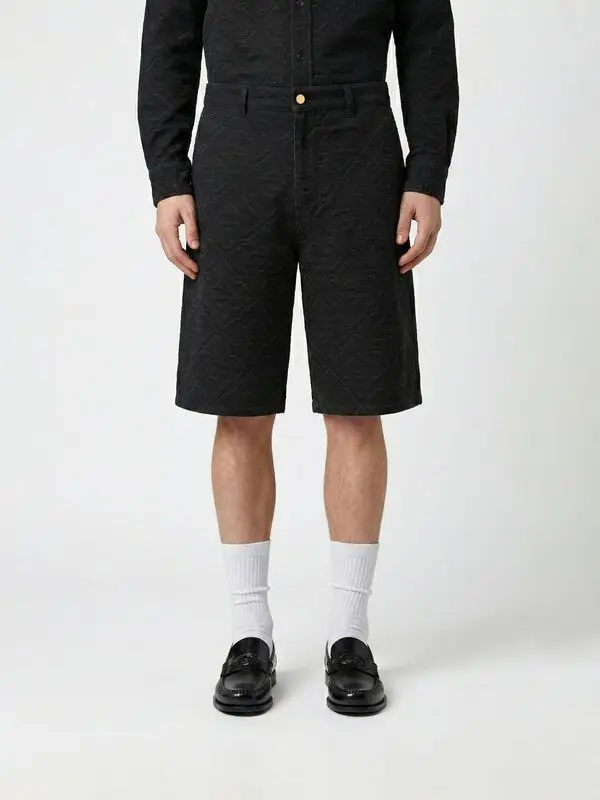 Casablanca Monogram Denim Shorts - Black