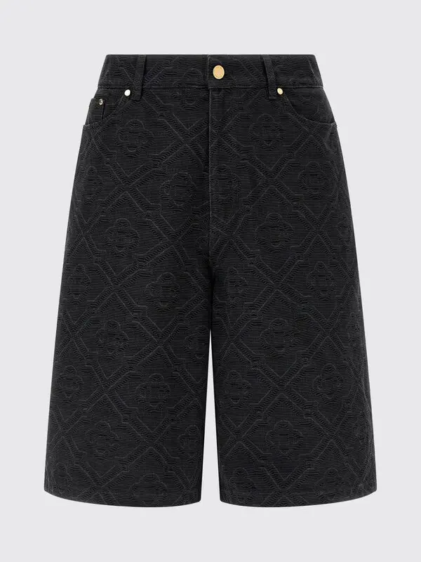 Casablanca Monogram Denim Shorts - Black