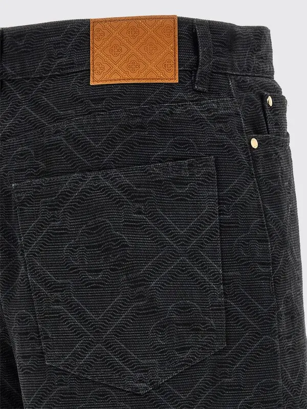 Casablanca Monogram Denim Shorts - Black