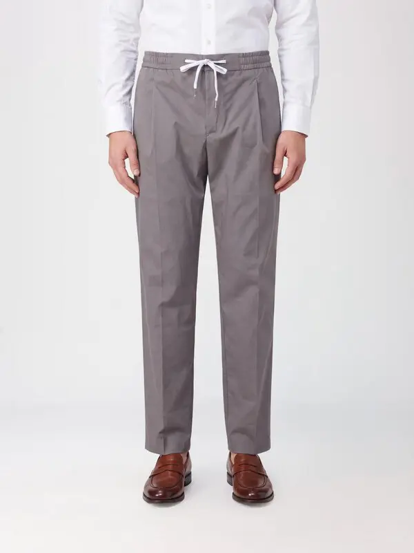 PT TORINO Slim Fit Cotton Blend Trousers With Drawstring - Green