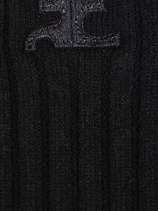 COURREGES Ribbed Tank Top - Black