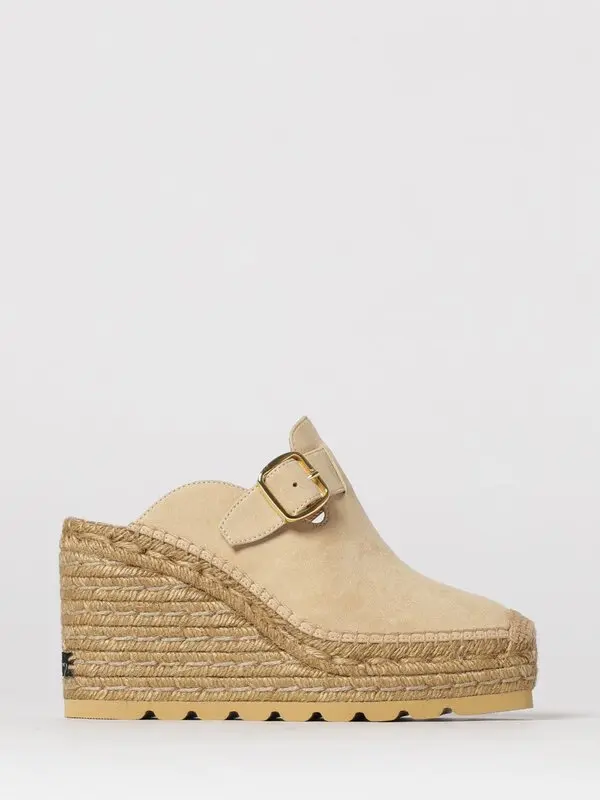 Stella McCartney Buckled Wedge Espadrille Mules