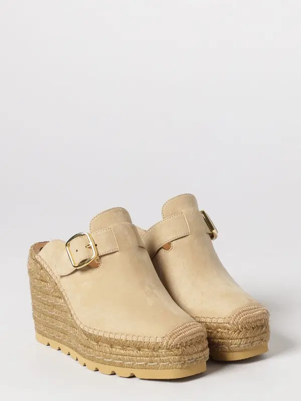 Stella McCartney Buckled Wedge Espadrille Mules