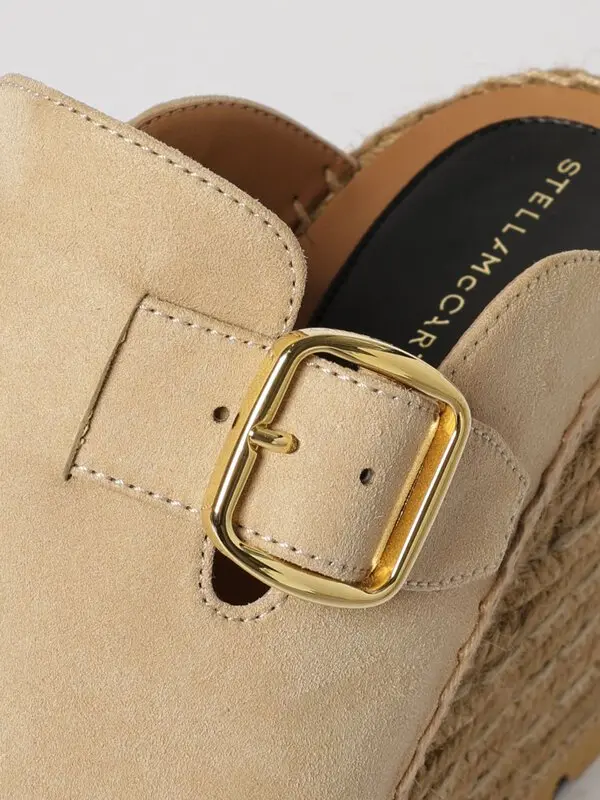 Stella McCartney Buckled Wedge Espadrille Mules