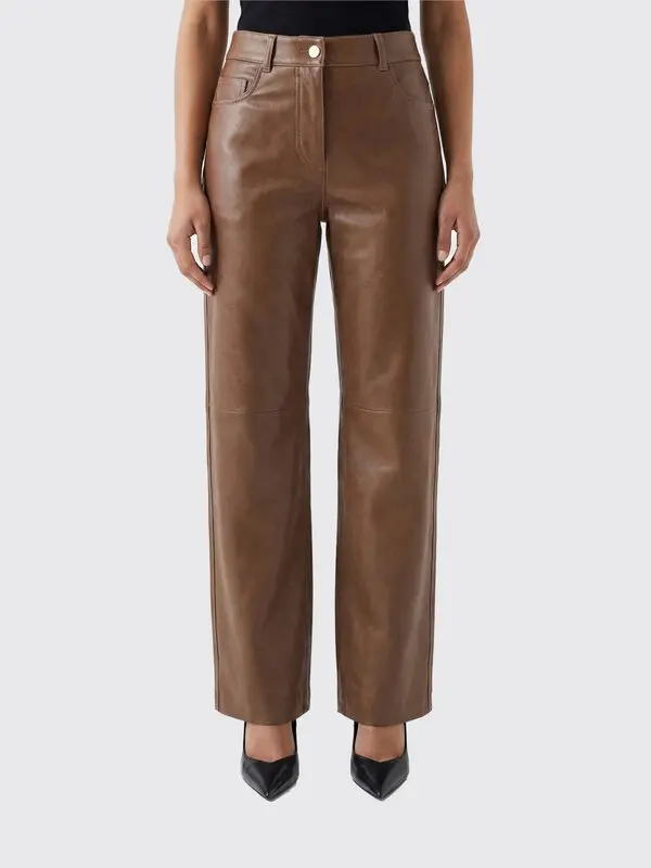 Max Mara Tailored Leather Trousers - Brown