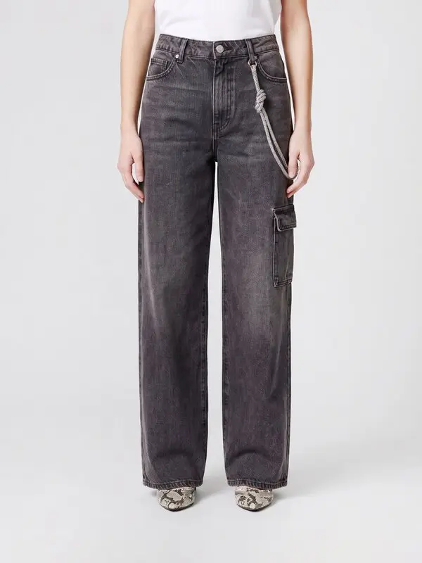 Pinko High Rise Wide Leg Jeans - Black