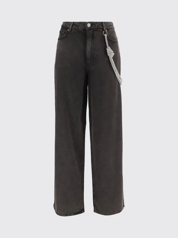 Pinko Wide Leg Jeans With Chain Detail