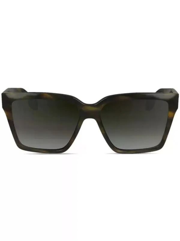 Victoria Beckham Marbled Square Frame Sunglasses - Green