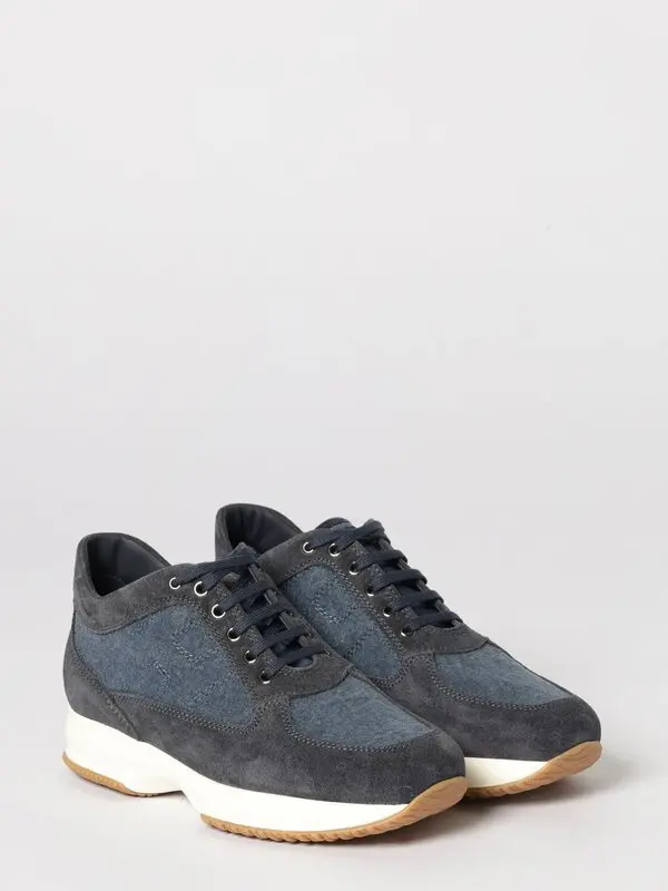 Hogan Interactive Suede And Denim Low-top Sneakers - Multicolor