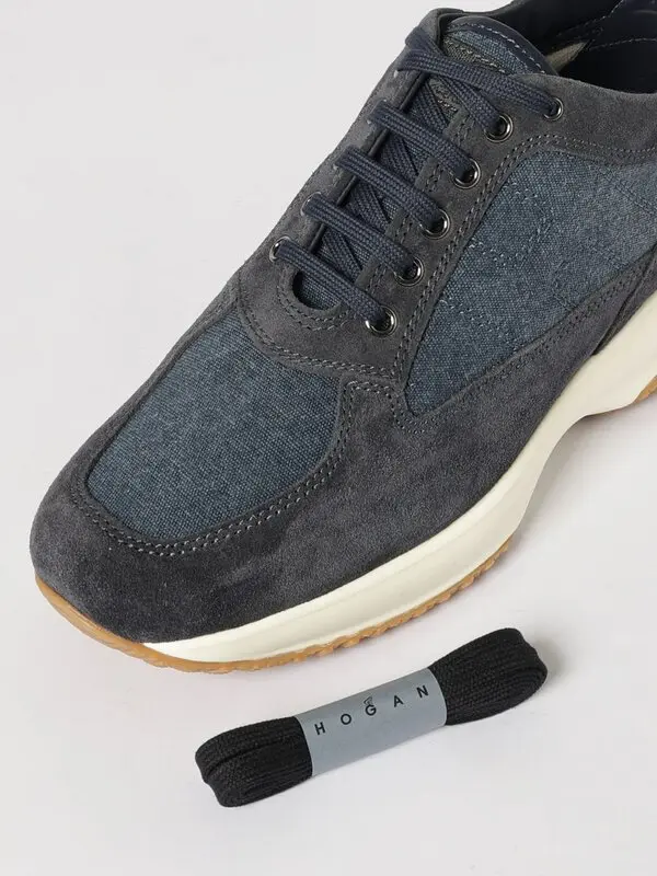 Hogan Interactive Suede And Denim Low-top Sneakers - Multicolor