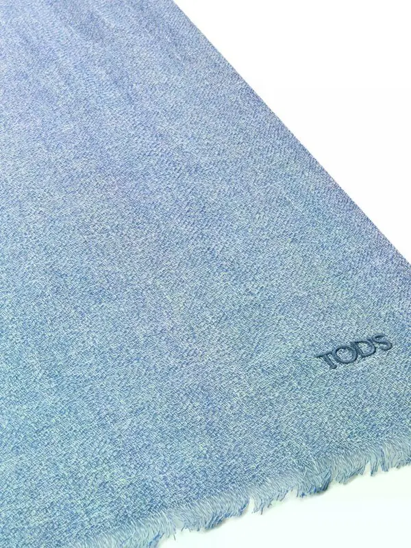 TOD'S Logo-detail Scarf - Blue