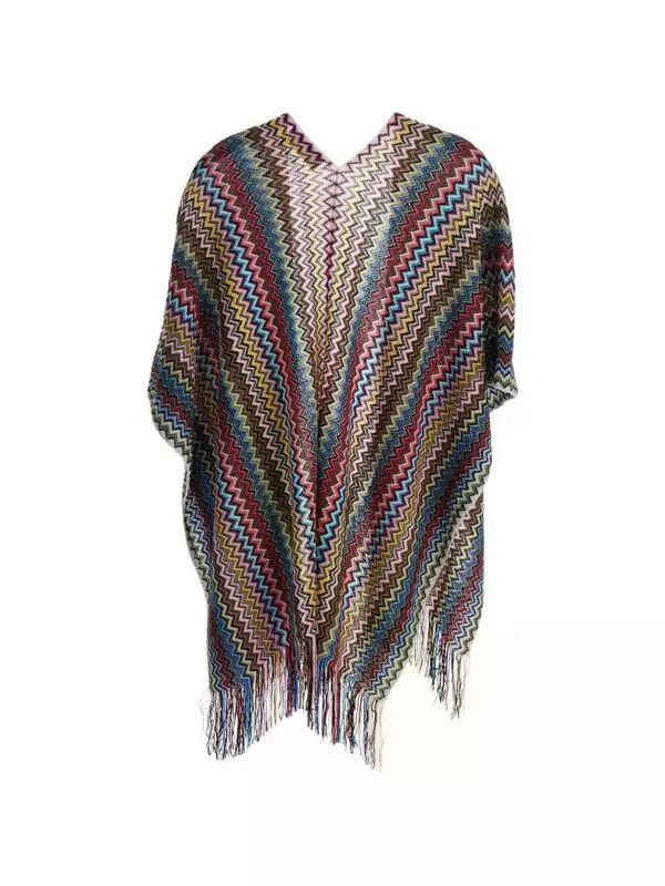 Missoni Chevron Fringed Cape - Blue