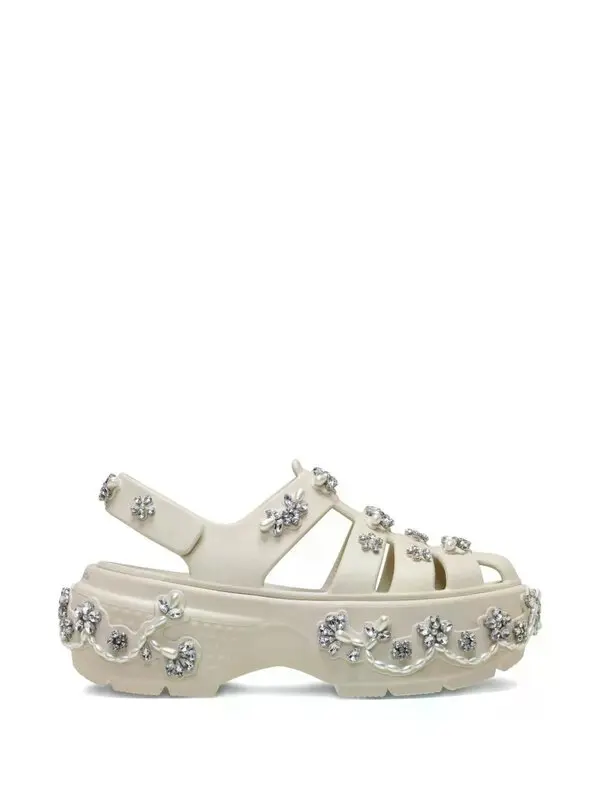 CROCS X Simone Rocha Embellished Platform Sandals - White