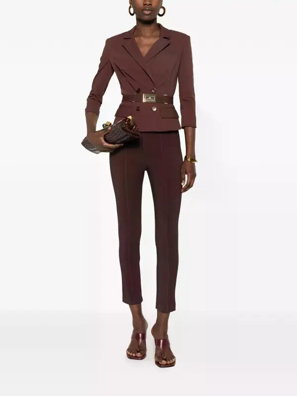 Elisabetta Franchi Belted Double-breasted Blazer