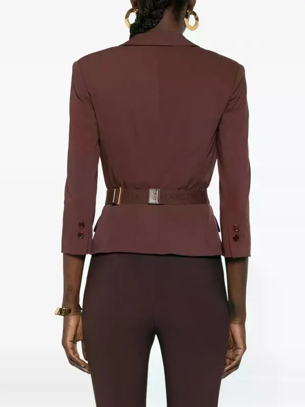 Elisabetta Franchi Belted Double-breasted Blazer