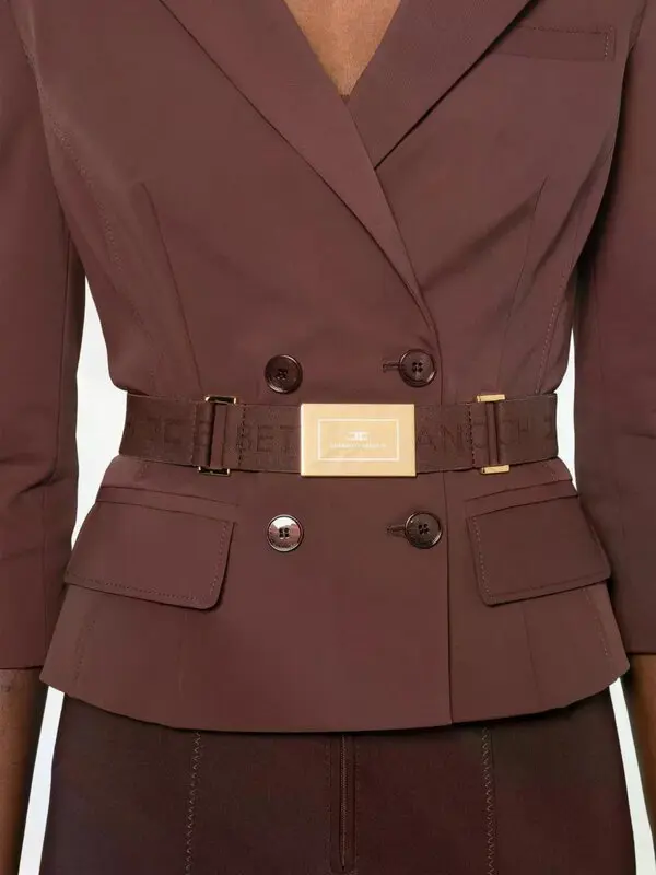 Elisabetta Franchi Belted Double-breasted Blazer