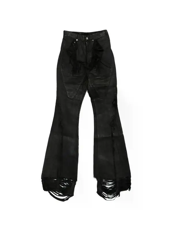 Rick Owens Frayed Bootcut Jeans