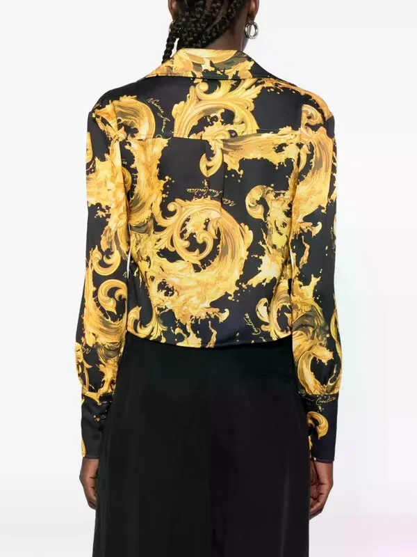 Versace Baroque Print Cowl-neck Blouse - Black