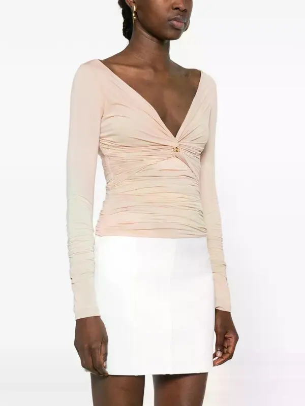 Elisabetta Franchi Jersey Top With Jewel Detail - Pink