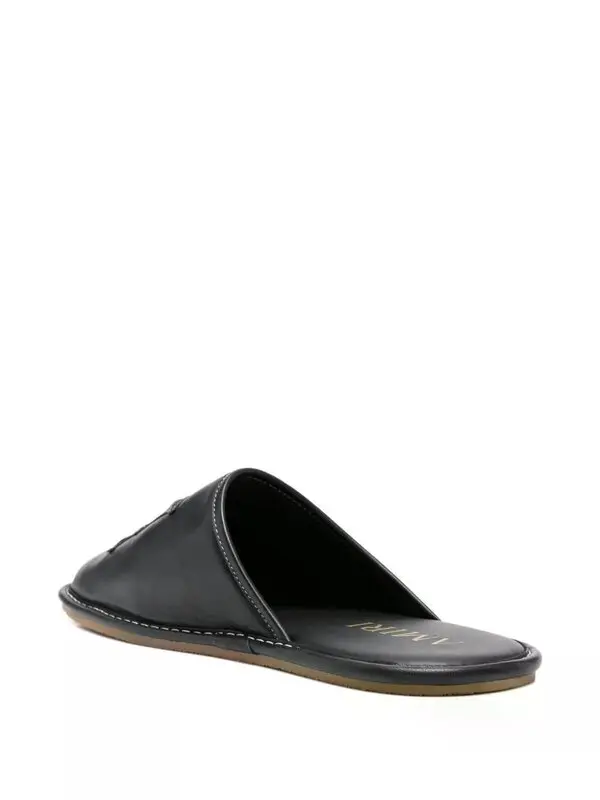 Amiri Ma Appliqué Leather Slippers - Black