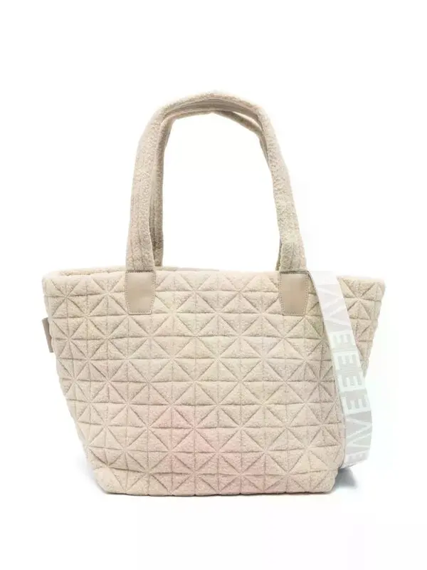 VEECOLLECTIVE Medium Vee Quilted Tote Bag - Neutrals