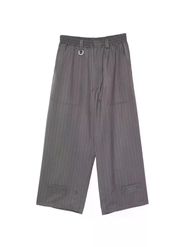 Y3 Pinstripe-pattern Trousers - Grey