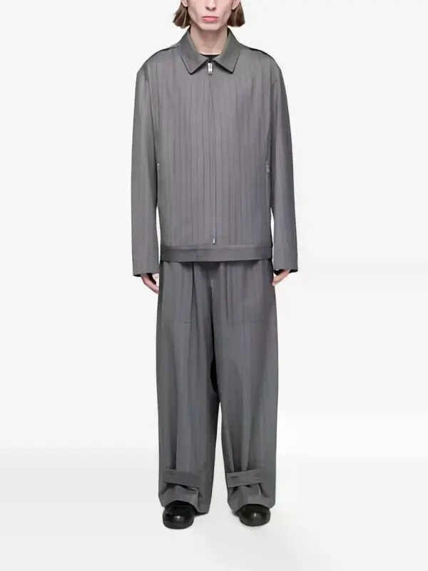 Y3 Pinstripe-pattern Trousers - Grey