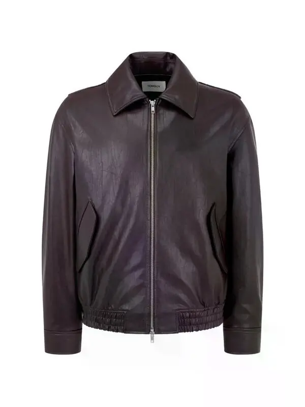STUDIO TOMBOY Collared Bomber Jacket - Brown