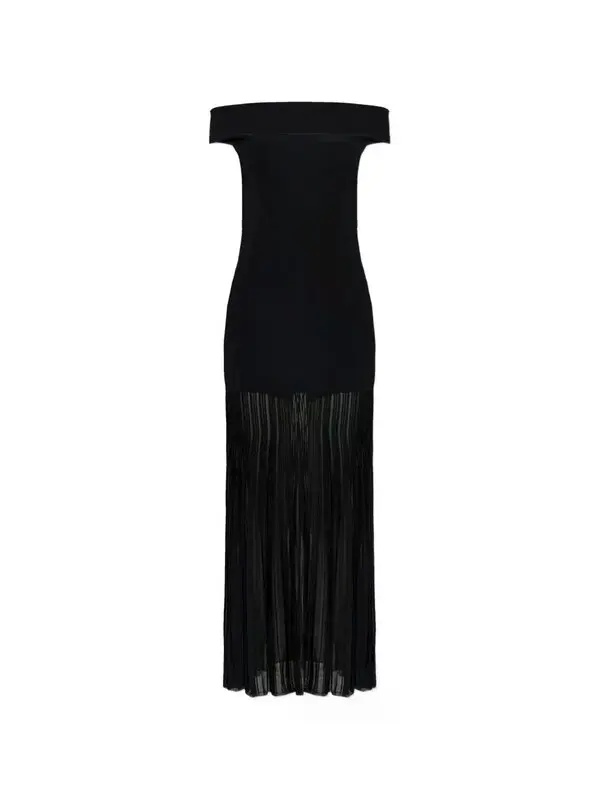 Michael Kors Off-shoulder Pleated Maxi Dress