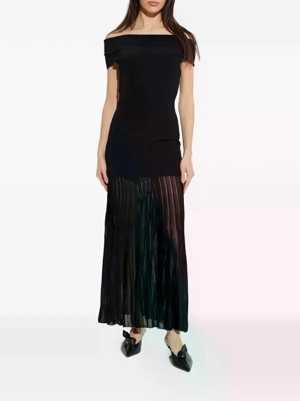 Michael Kors Off-shoulder Pleated Maxi Dress