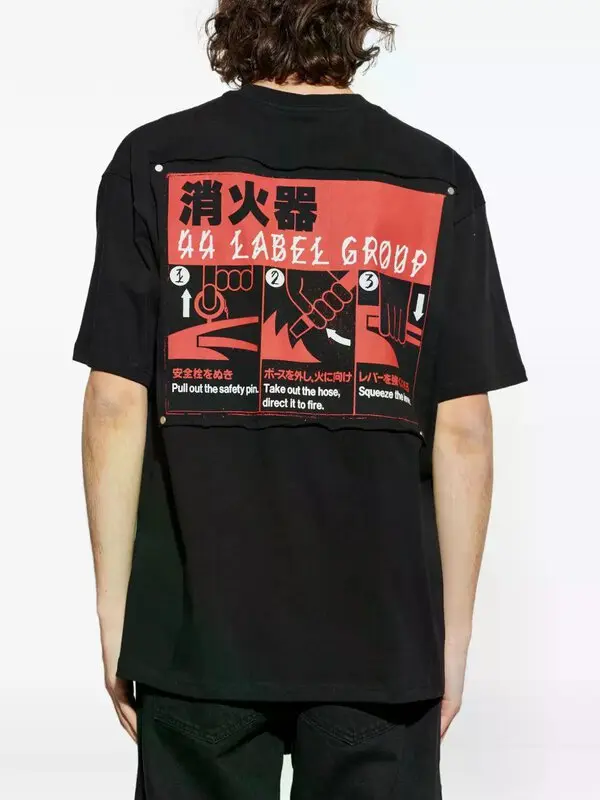 44 LABEL GROUP Graphic Print T-shirt - Black