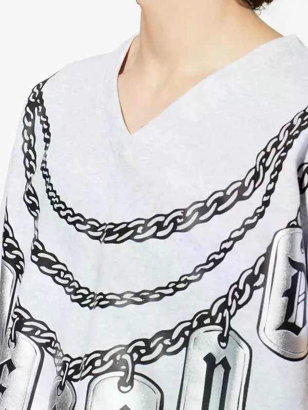 PDF Chain Print V-neck T-shirt