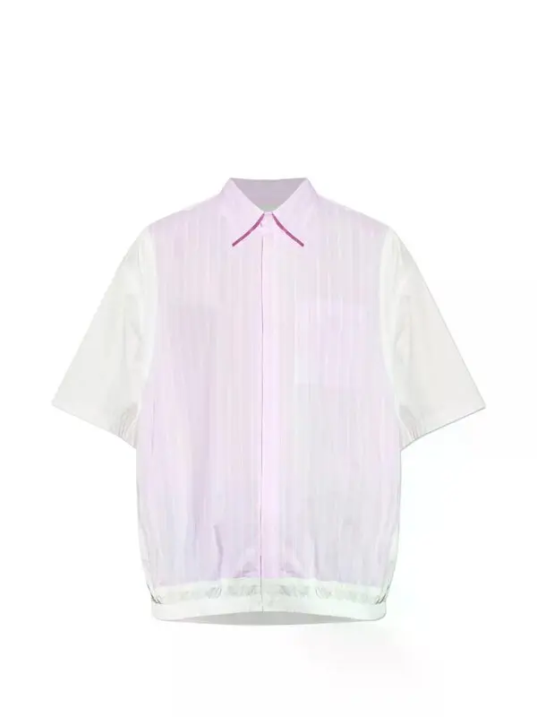 PDF Striped Colour-block Shirt - White