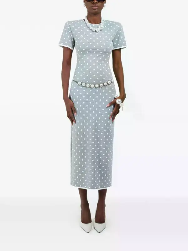 ROWEN ROSE Polka-dot Midi Dress