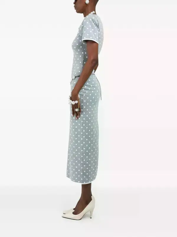 ROWEN ROSE Polka-dot Midi Dress