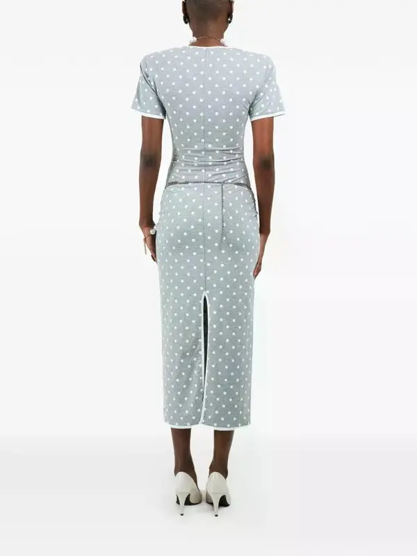 ROWEN ROSE Polka-dot Midi Dress