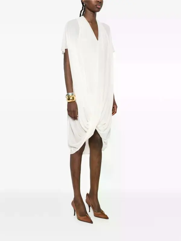 MAISON MARGIELA V-neck Draped Midi Dress