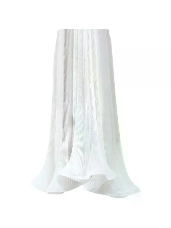 ROWEN ROSE Pleated Midi Skirt - White