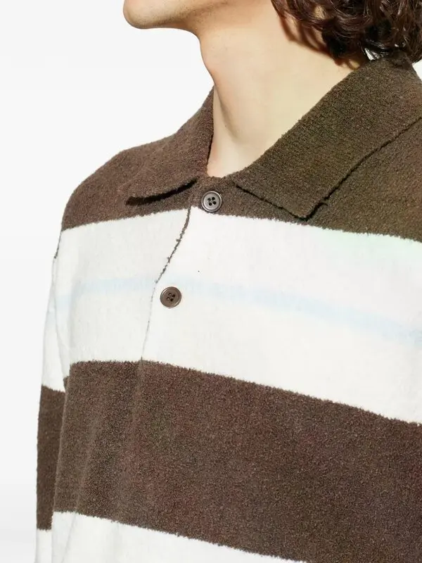 SAMSOE SAMSOE Striped Buttoned Polo Shirt