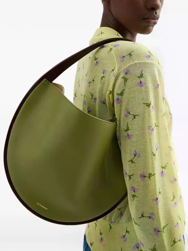JIL SANDER Pivot Leather Shoulder Bag - Green