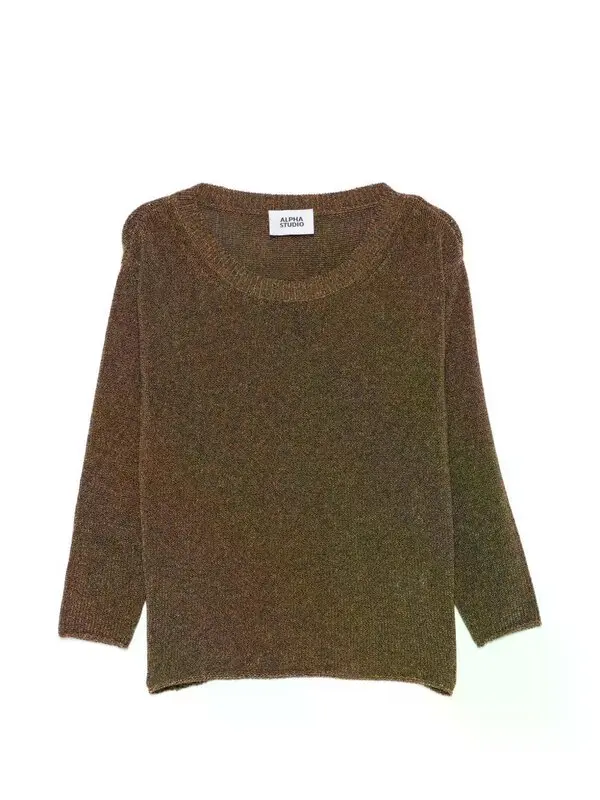 Alpha Studio Crew-neck Sweater - Brown