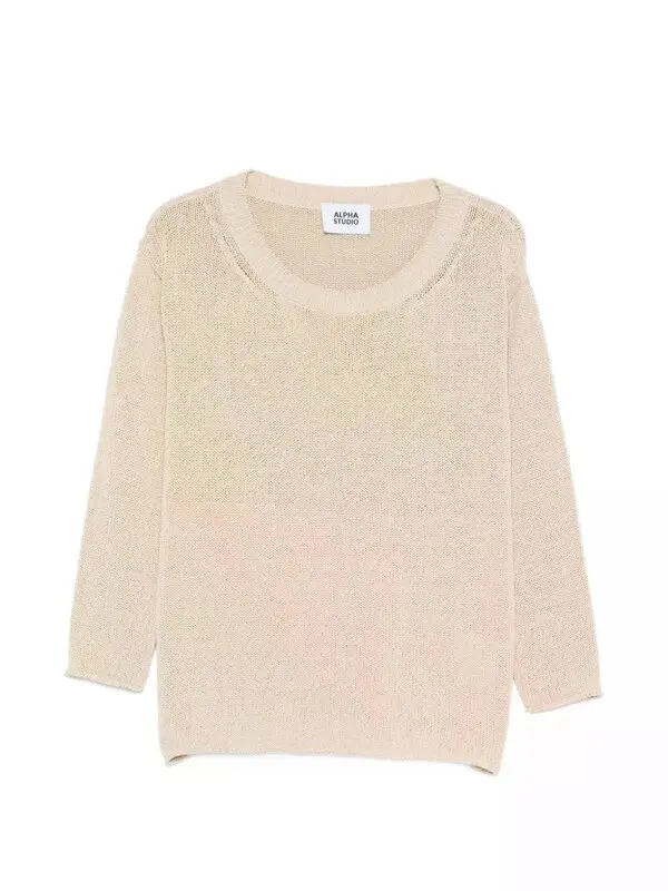 Alpha Studio Round-neck Sweater - Neutrals