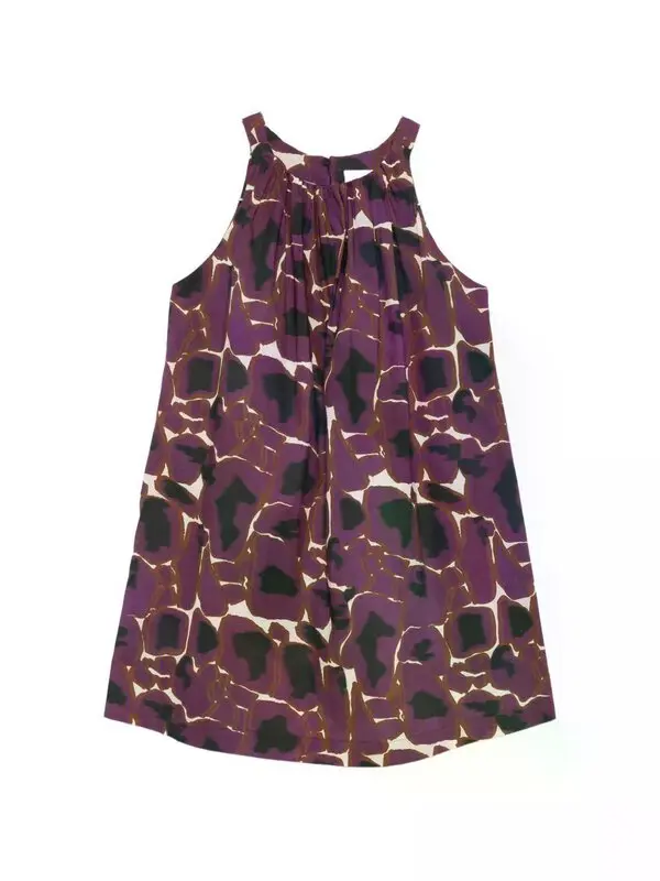 Alpha Studio Gathered Printed Dress