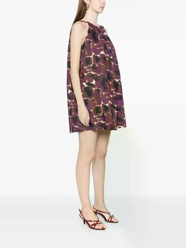 Alpha Studio Gathered Printed Dress