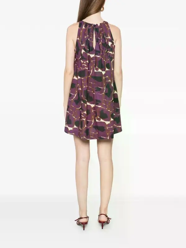 Alpha Studio Gathered Printed Dress