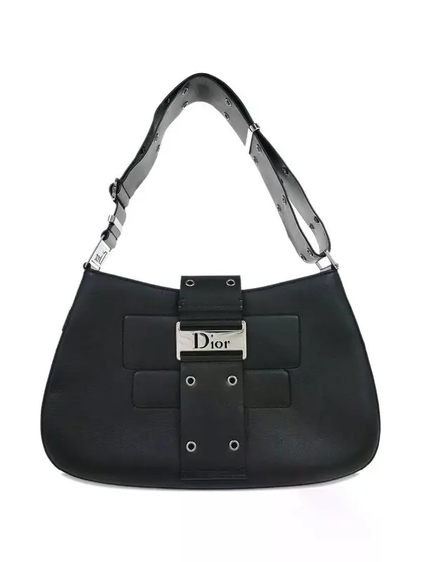 Dior 2002 Street Chic Columbus Silver-hardware Shoulder Bag - Black