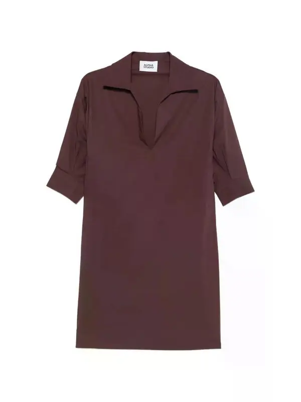 Alpha Studio Polo-collar Mini Dress - Brown