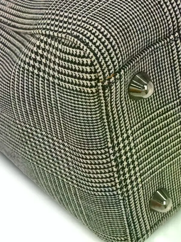 Dior 1999 Lady Houndstooth Handbag - Black
