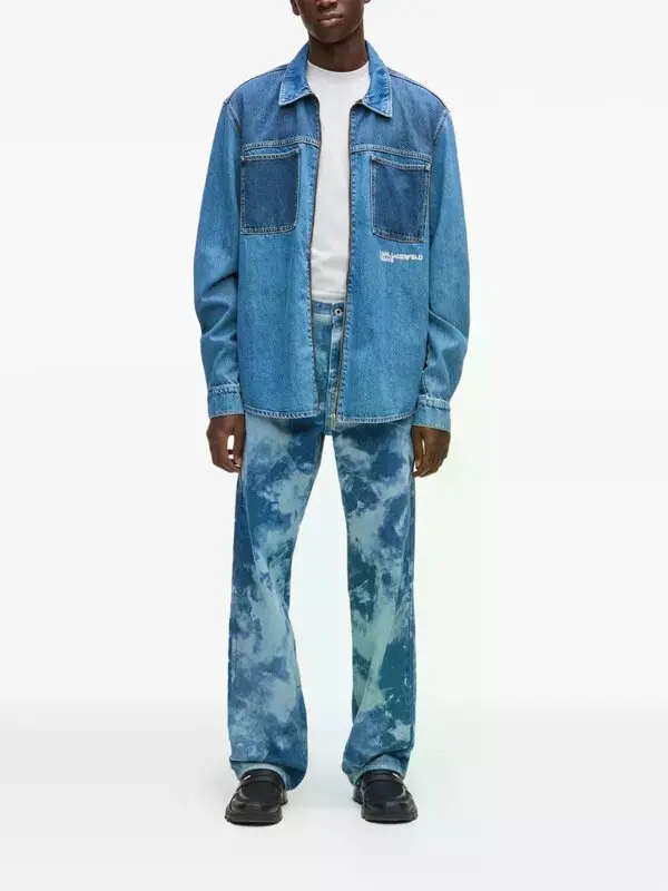 Karl Lagerfeld Bleached Straight Jeans